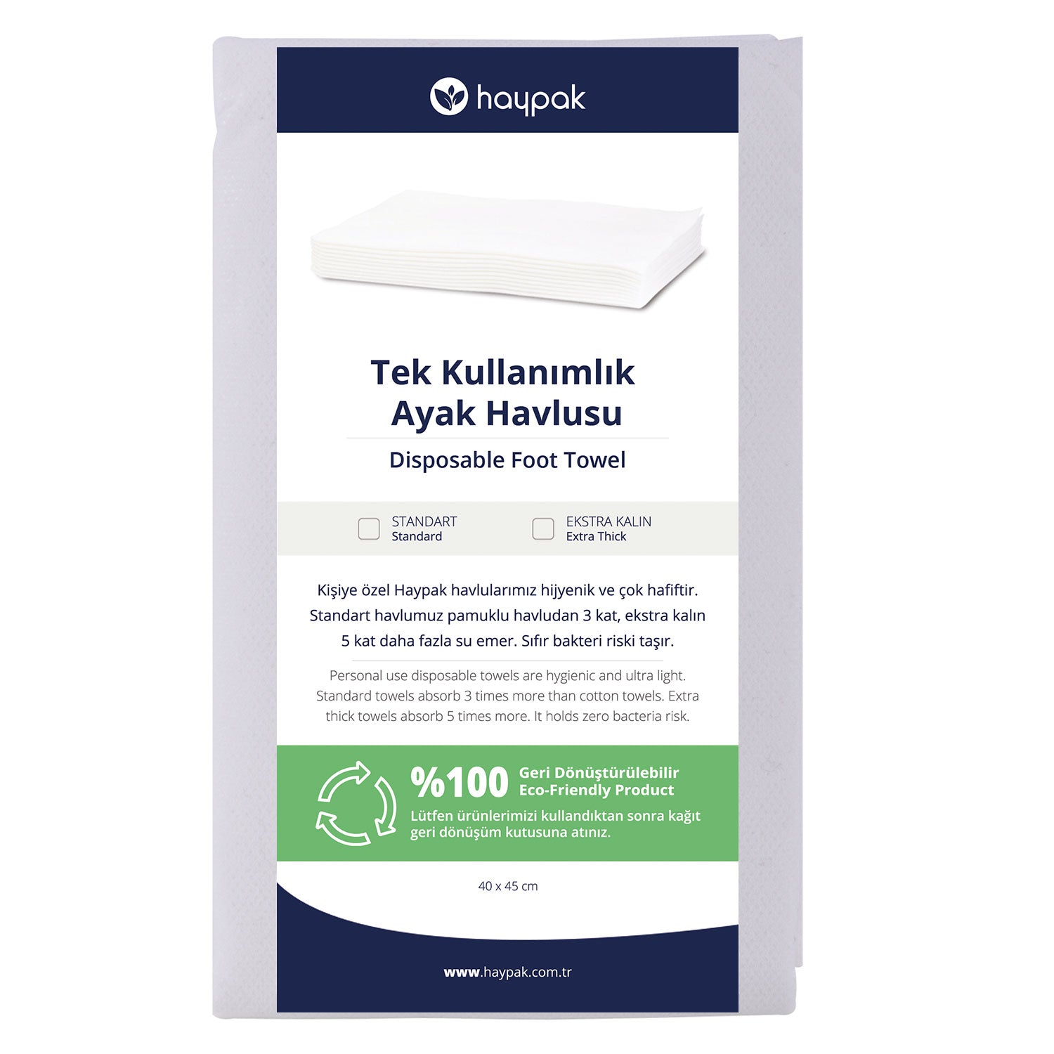 Disposable foot towel extra thick - 720 pcs – Haypak